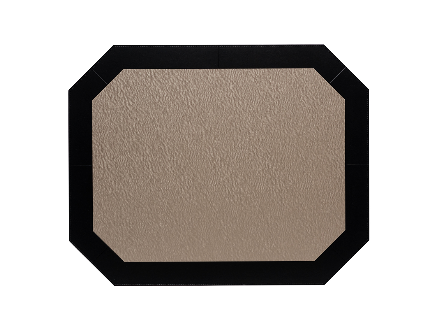 Set de table octogonal Vendome cuir Taupe/Noir 50x40cm