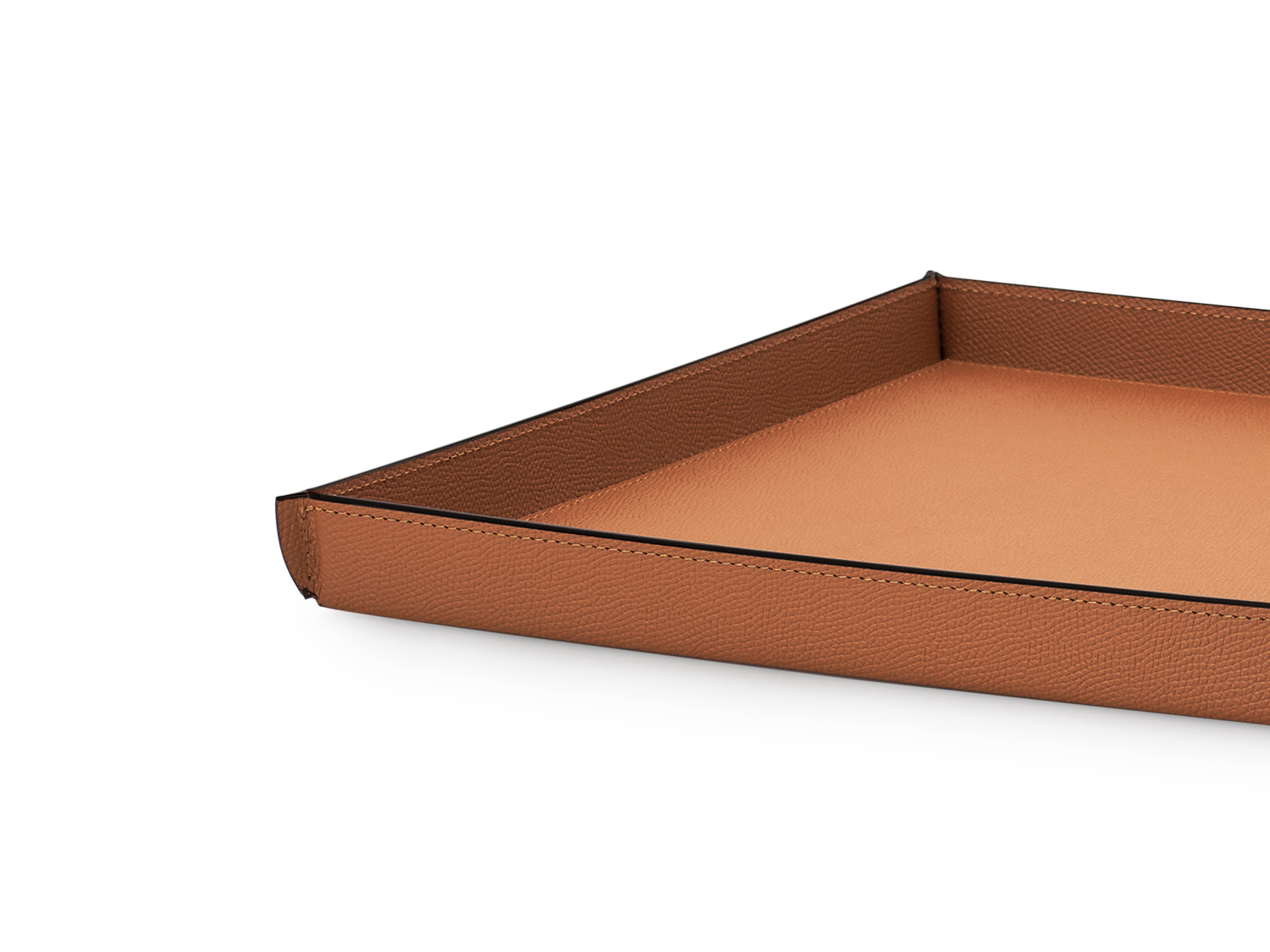 Vendôme Camel Square leather basket