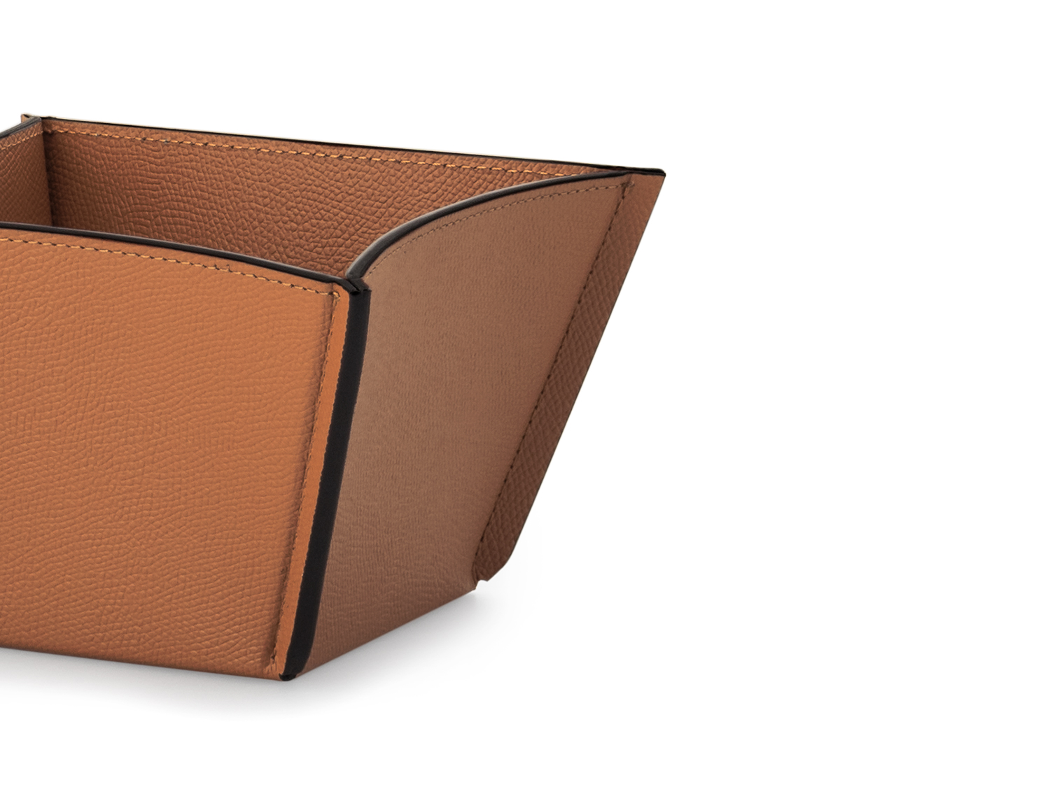 Vendôme Camel Square leather basket