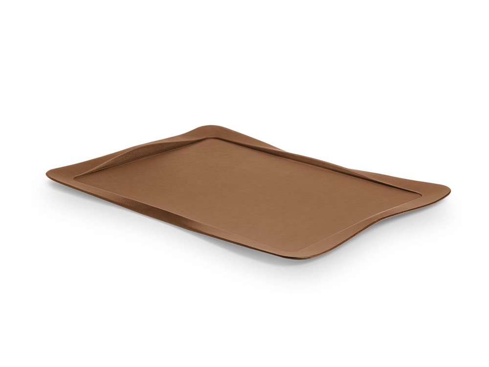 Carbon Tray, Coffee leather covering